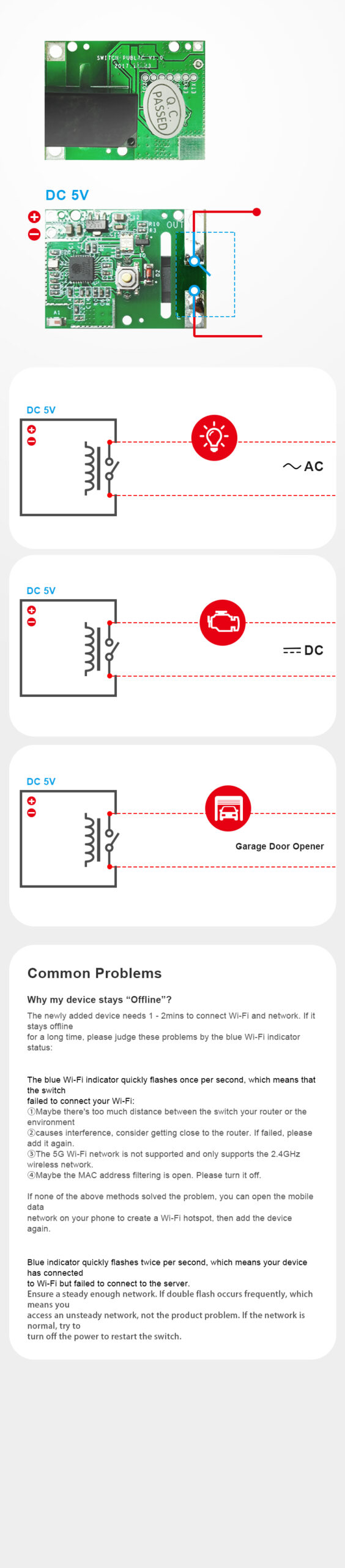 Išmanusis Wi-Fi 5V relinis modulis Sonoff RE5V1C - Sonoff